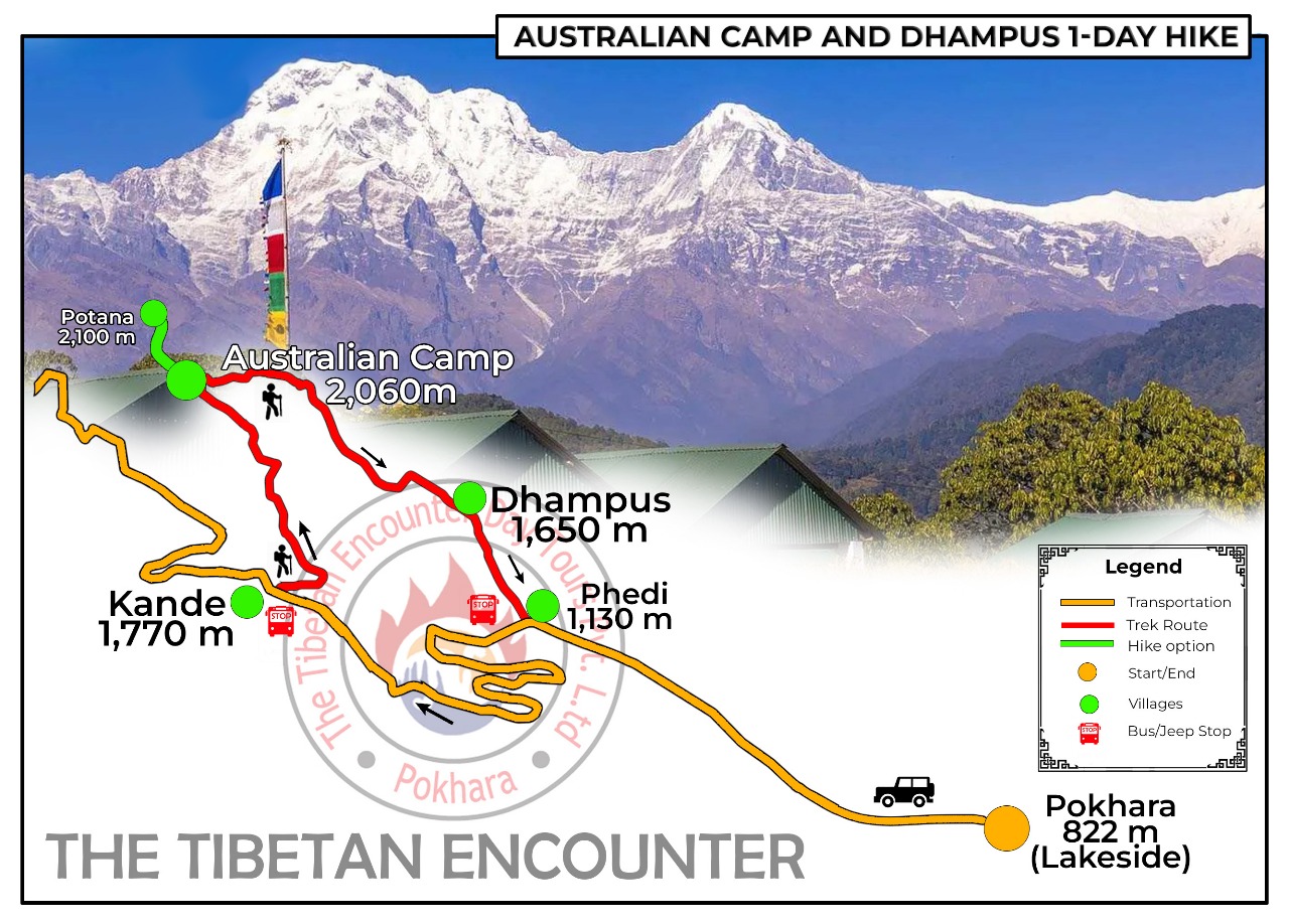 australian-camp-dhampus-day-hike-route-map